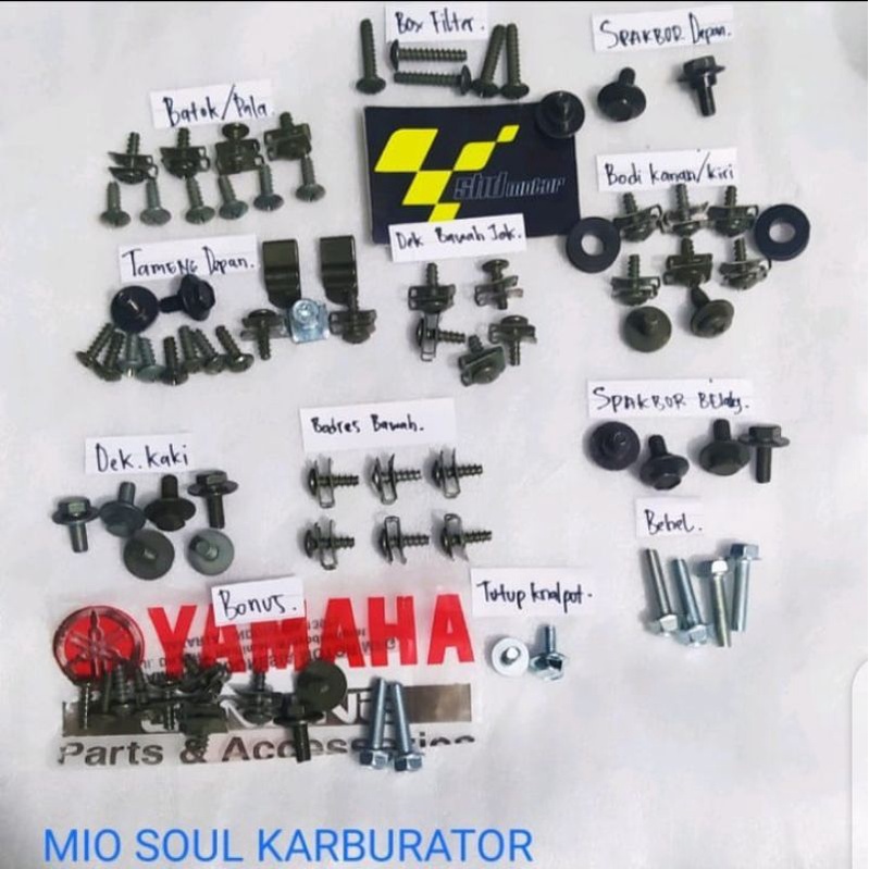 Jual baut body full set yamaha mio soul karburator/full set baut body ...