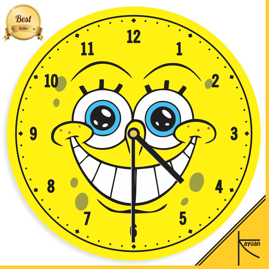 Jual Jam Dinding Kayu Spongebob Squarepants Murah Unik Lucu - CTN018 ...