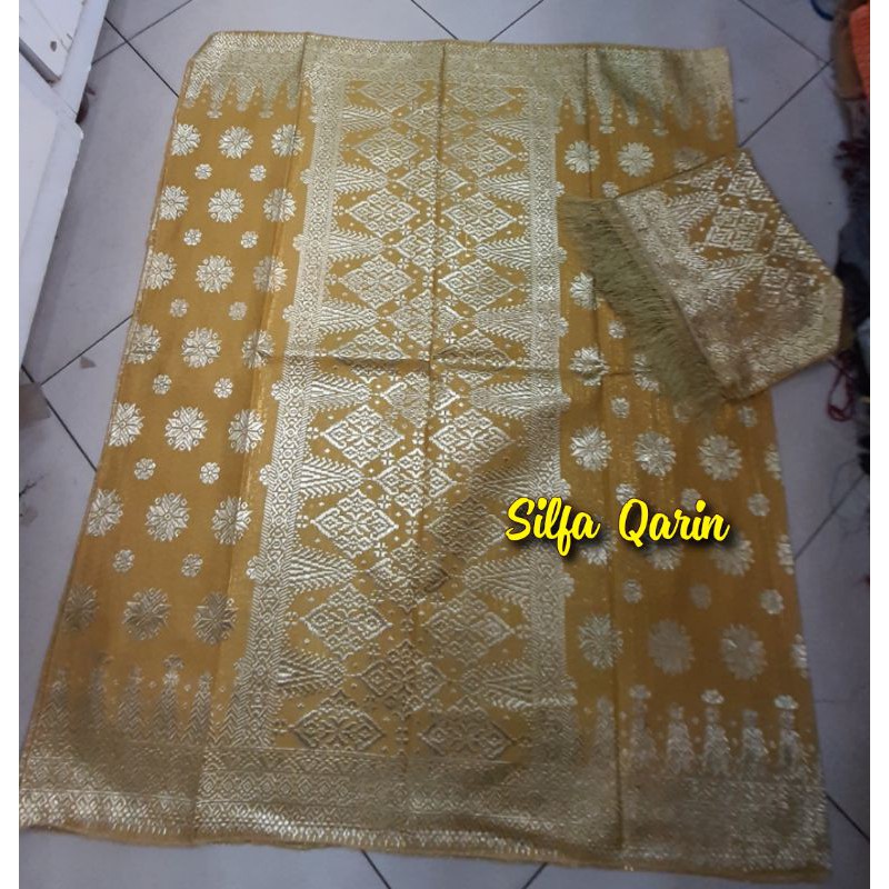 Jual Kain Songket Selendang Tenun Palembang (Benang Emas) _ Bahan ...