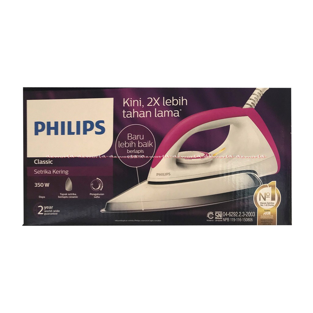Jual Philips Classic HD1173 Setrika Kering Pink Dilengkapi Besi Pemanas ...