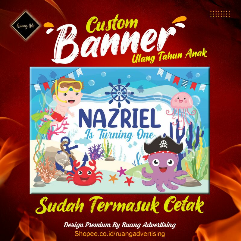 Jual Kebun Binatang / Zoo / Banner Ulang Tahun Anak Custom Backdrop ...