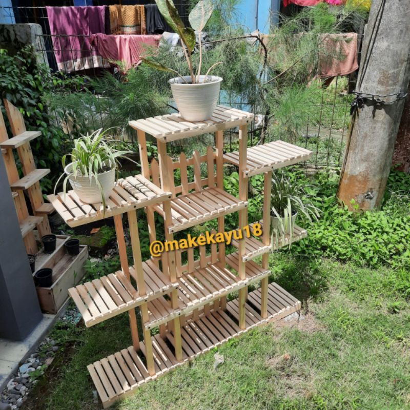 Jual Rak tanaman Rak bunga kayu jati belanda | Shopee Indonesia