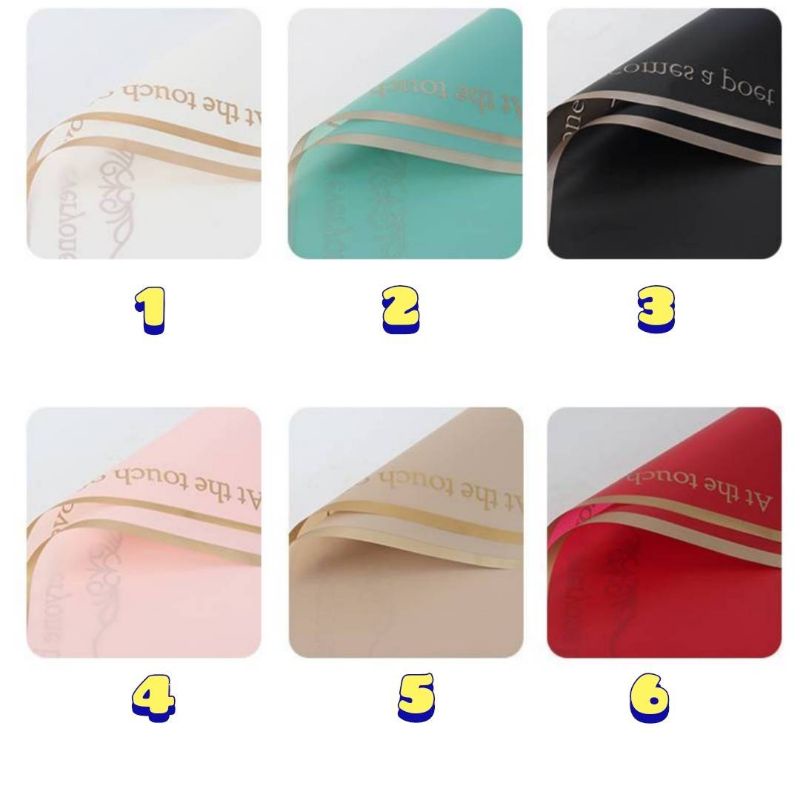 Jual 1 lembar Wrapping flower paper motif list gold kertas buket motif ...