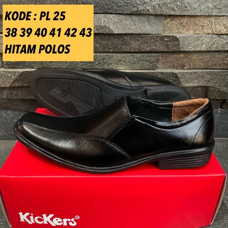 Jual Sepatu Pantofel Hitam Pria Sepatu Kondangan Bahan Kulit PL25 ...