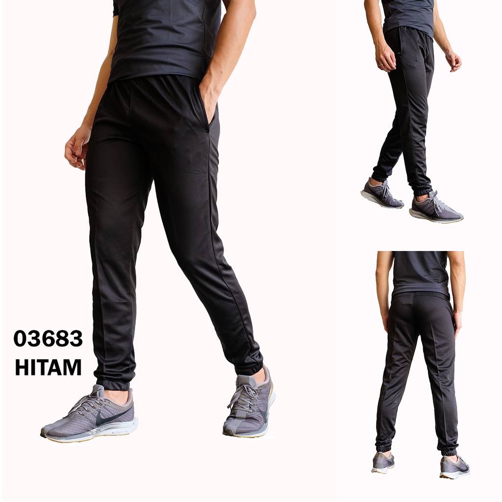 Jual Celana Training Olahraga Joger Panjang 03683 Hitam Clana Sport ...