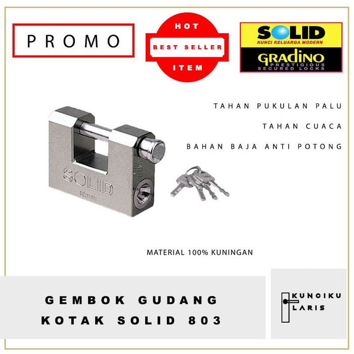 Jual Gembok Gudang Solid 813 / Gembok Kotak Rumah Kantor Gudang ...