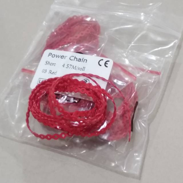 Jual Power chain Merah ( 03 ) Karet Tarik Behel gigi 1 Meter | Shopee ...