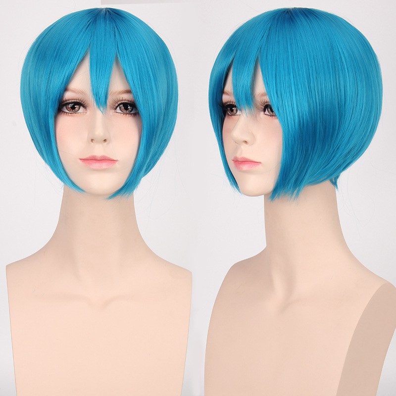 Jual K047 wig base cowok pendek cosplay rambut palsu 30 cm hitam abu ...