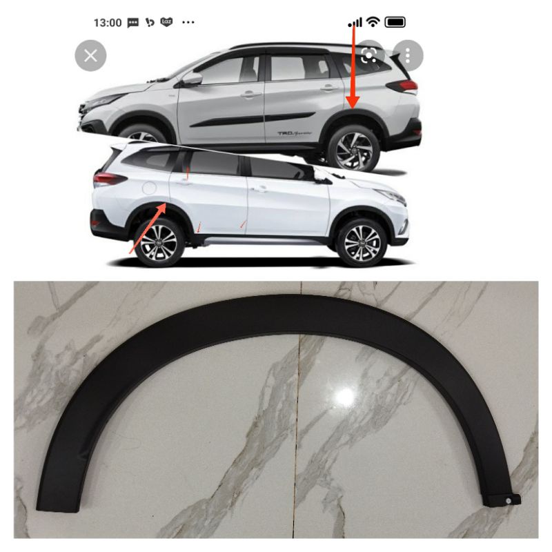 Jual Moulding Fender Over Fender Bagian Belakang Rush Terios 2018 2019 ...