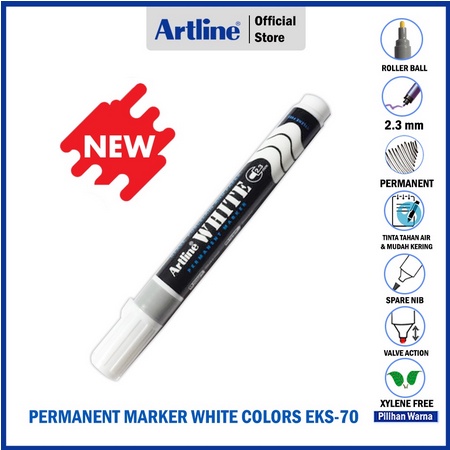 Jual Spidol Permanent Marker White Colour ARTLINE EKS-70 (1 PCS ...