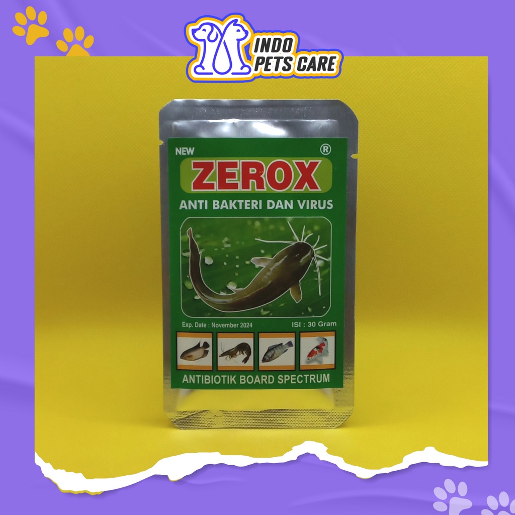 Jual OBAT ANTI VIRUS & BAKTERI IKAN - NEW ZEROX 30GR - ANTIBIOTIK ...