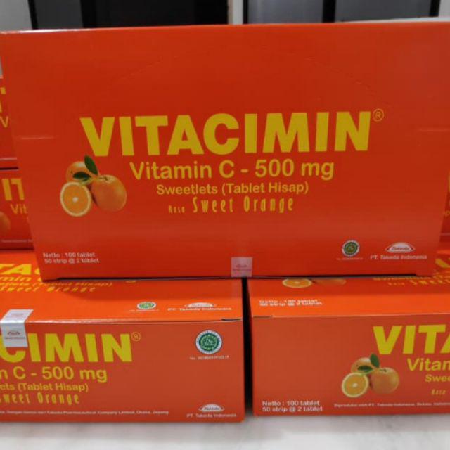 Jual VITACIMIN 1 BOX ISI 100 TABLET VITAMIN C HISAP PERMEN VITAMIN C ...