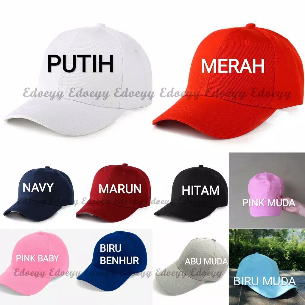 Jual Topi Polos Baseball Bahan Drill Belakang Clip Besi / Topi Murah ...