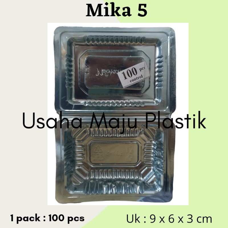 Jual (100pcs) Mika 5 / Mika Plastik Bening /Tempat Nasi Kue Roti Snack ...