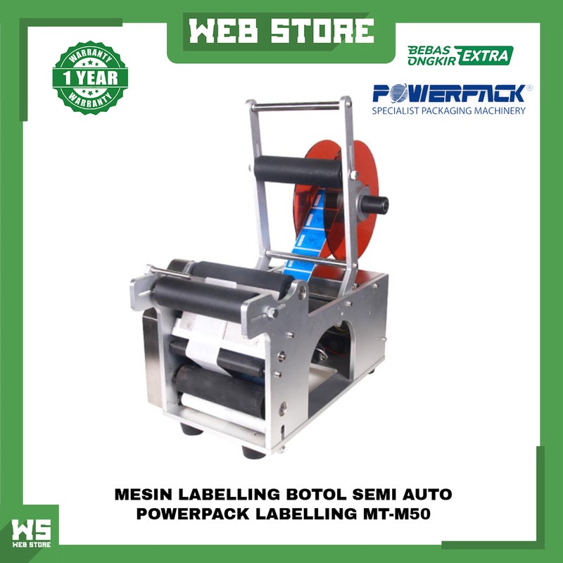 Jual Mesin Labelling Botol Semi Auto Sticker Label Botol POWERPACK MT ...