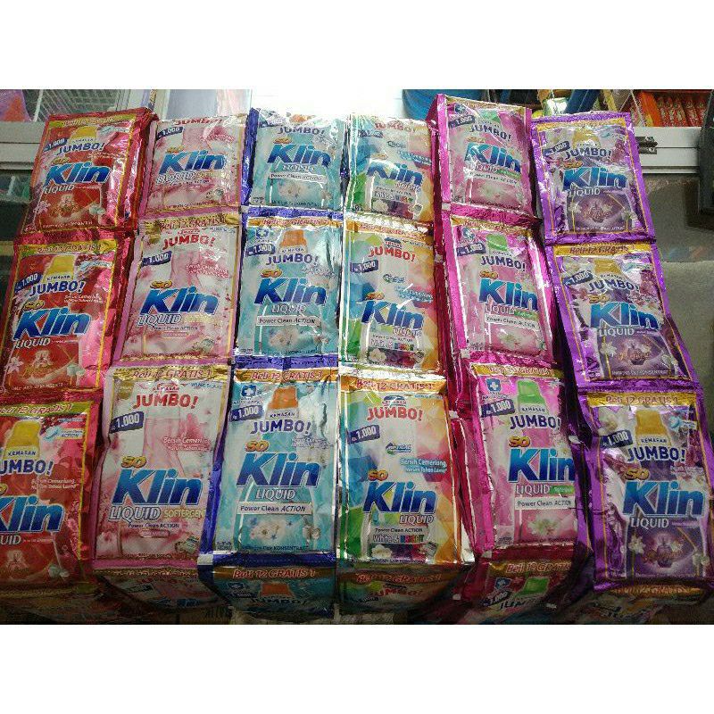 Jual Soklin Liquid Jumbo Detergent Cair 1 Renceng / So klin liquid 1000 ...