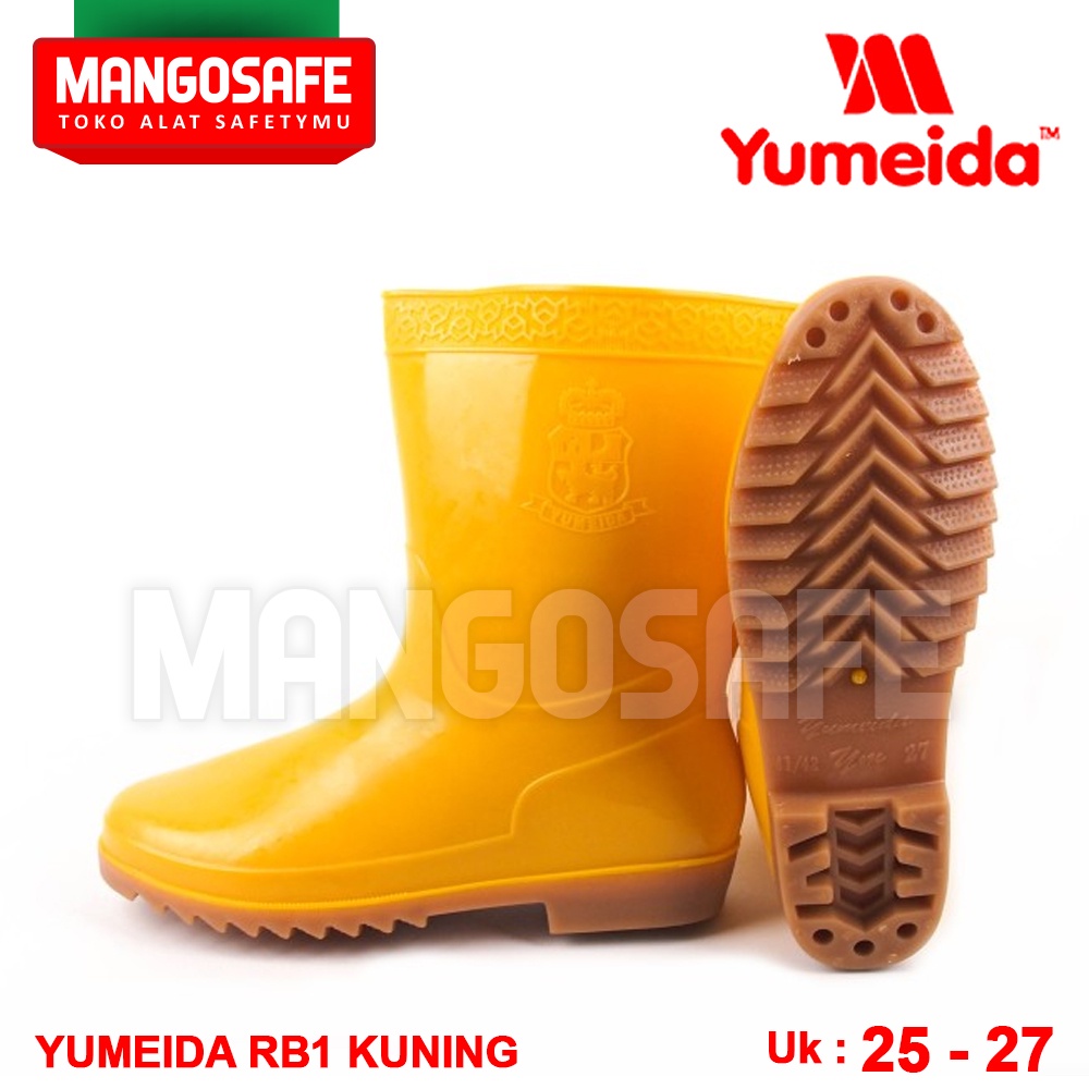 Jual YUMEIDA RB1 Sepatu Karet Setengah Betis Kuning Murah / RB 1 PVC ...