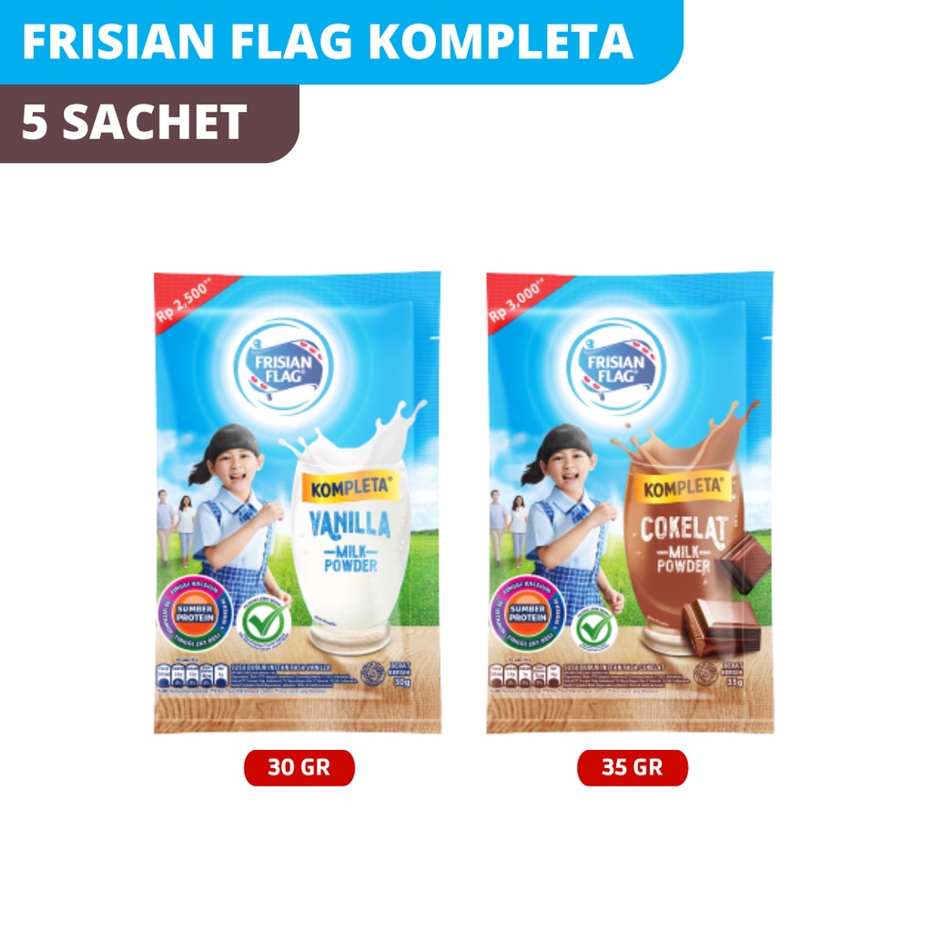 Jual FRISIAN FLAG KOMPLETA COKLAT/ VANILA 5 SACHET | Shopee Indonesia