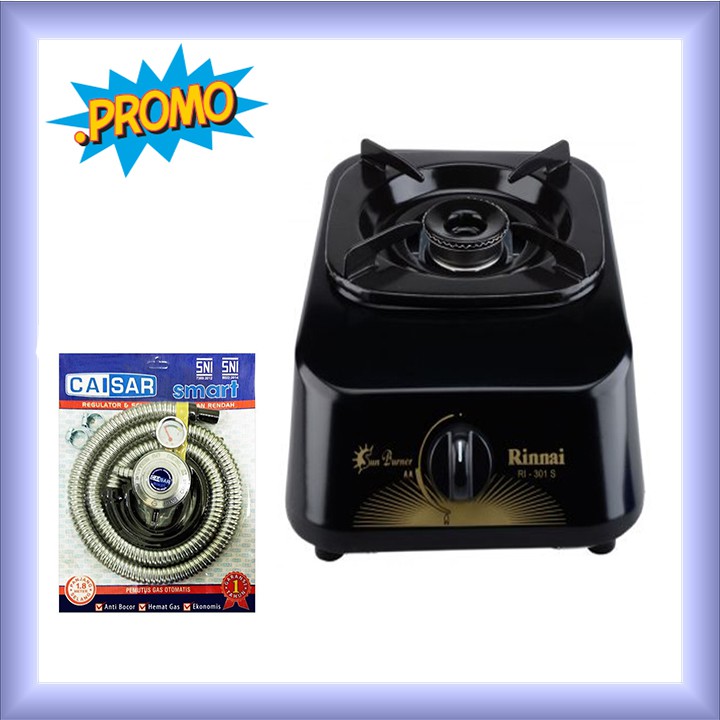 Jual Kompor Rinnai 301S 1 Tungku Bonus Selang Regulator Api Biru Murmer ...