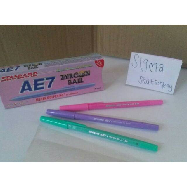 Jual Pulpen Bolpen Ballpoint Bolpoin STANDARD AE7 ZYRCON BALL 0.38MM LUSINAN Murah | Shopee ...