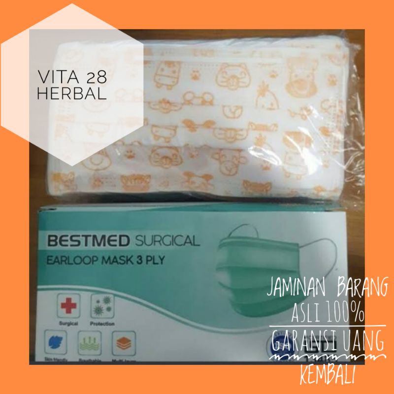 Jual surgical mask ear masker telinga cantol medis bestmed earloop 3 ...