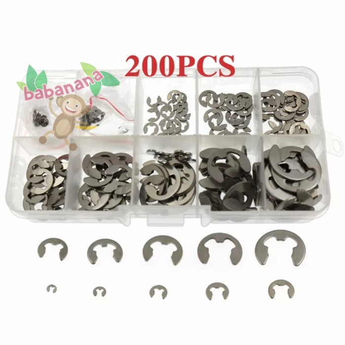 Jual 120pcs carbon steel spring ring snap holder washer ring penahan ...