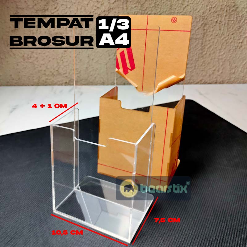 Jual Tempat brosur 1/3 A4 flyer holder akrilik meja kartu nama kasir ...