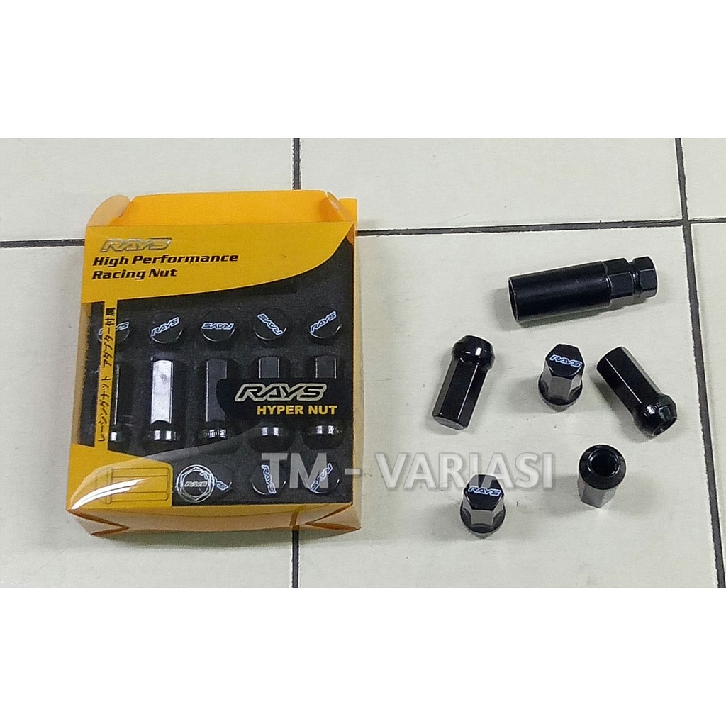Jual Baut Roda Racing Nut Rays Hyper Nut Besi Tebal Hitam Size 1.50mm | Shopee Indonesia