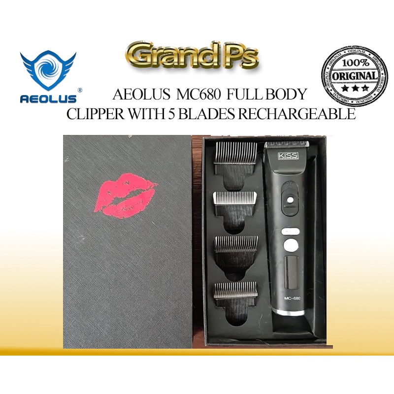 Jual AEOLUS KISS MC680 FULL BODY CLIPPER WITH 5 BLADES RECHARGEABLE ...