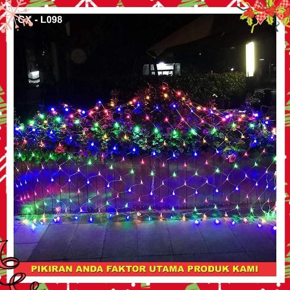 Jual NATL LAMPU NATAL LED JARING 320 MERAH LAMPU 3X3 CM LAMPU HIAS ...