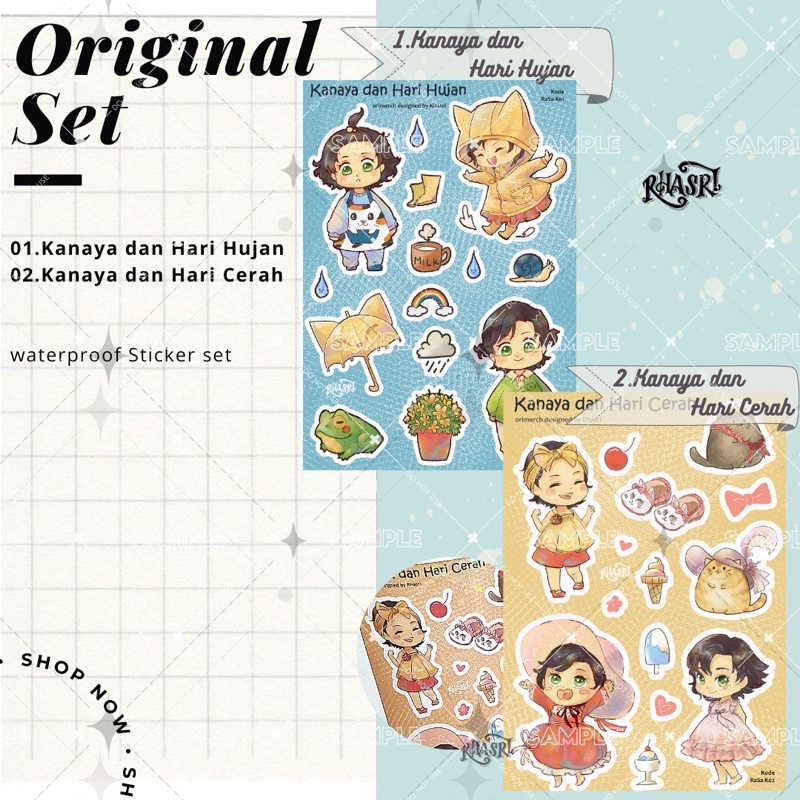 Jual sticker set chibi sticker Set Original Kanaya dan Hari Hujan ...