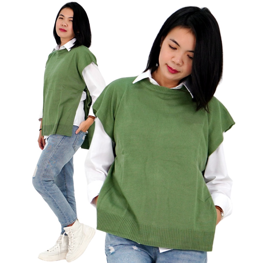 Jual OKECHUKU Andien Knit Vest Korean Style Rompi Rajut Wanita Polos ...