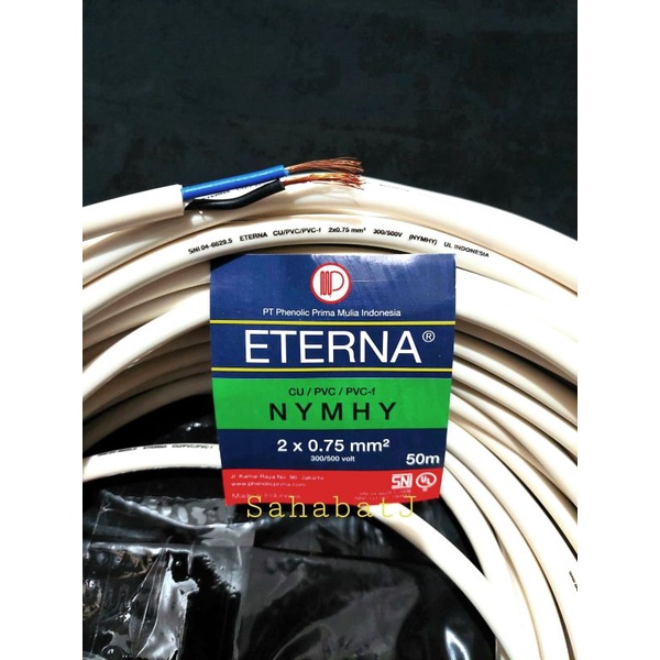 Jual kabel eterna nymhy 2x0.75 serabut 2x0,75 putih | Shopee Indonesia