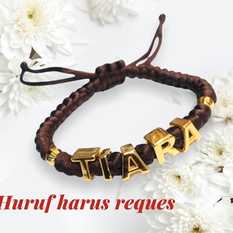 Jual Gelang nama / gelang huruf / gelang tali / gelang alphabet ...