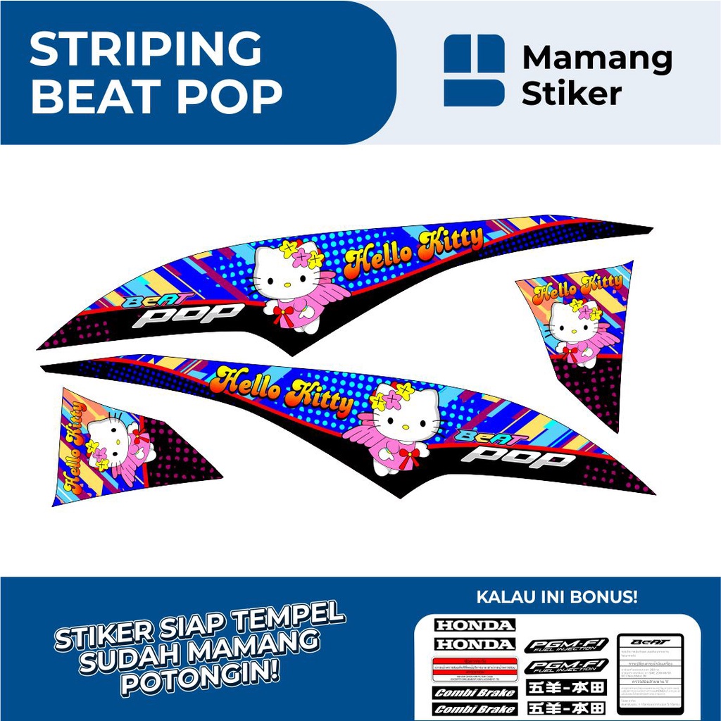 Jual STRIPING HONDA BEAT POP FULL BODY VARIASI 8 HELLO KITTY/STIKER ...