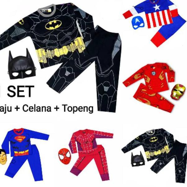Jual BARU 1 Set Kostum Super Hero Anak | Baju Karakter Anak Superman ...