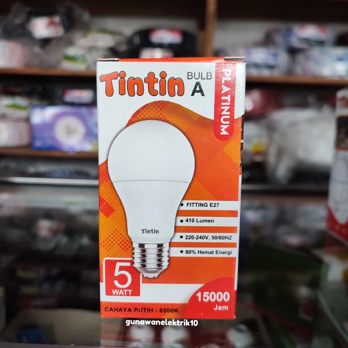 Jual LAMPU LED TINTIN PLATINUM 5 WATT, GARANSI 1 TAHUN, TIN-TIN ...
