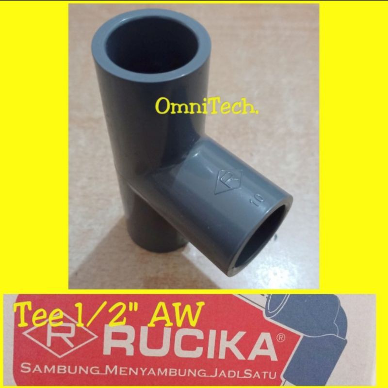 Jual Tee T PVC Rucika AW 1/2" Fitting Sambungan Pipa Paralon Tebal Kuat Tahan Lama | Shopee ...