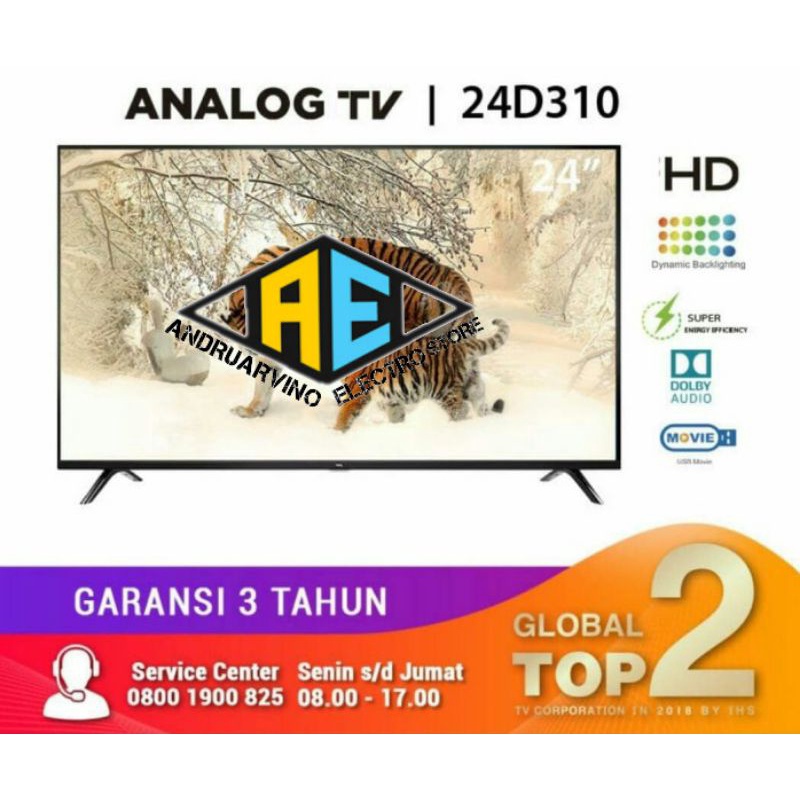 Jual TV LED TCL L24D310 LED TV SLIM 24 INCH 24D310/24B5 (HDMI 2, USB ...