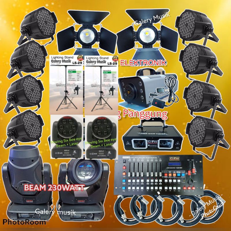 Jual Paket Lighting Complite Parled, Beam 230watt, Mixer, Laser 2 mata ...