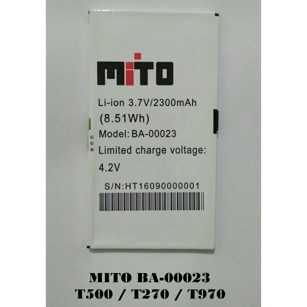 Jual BATTERY BATRE BATERAI MITO BA-00023 / T500 / T720 / T970 ORIGINAL ...