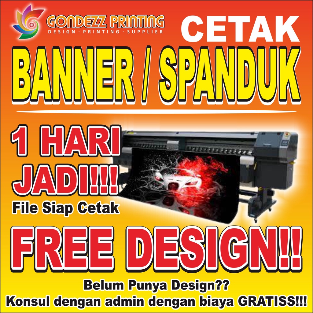 Jual Cetak Banner/Spanduk/Baliho 280Gram Tajam, Pekat FREE DESIGN SEHARI JADI TERMURAH | Shopee ...