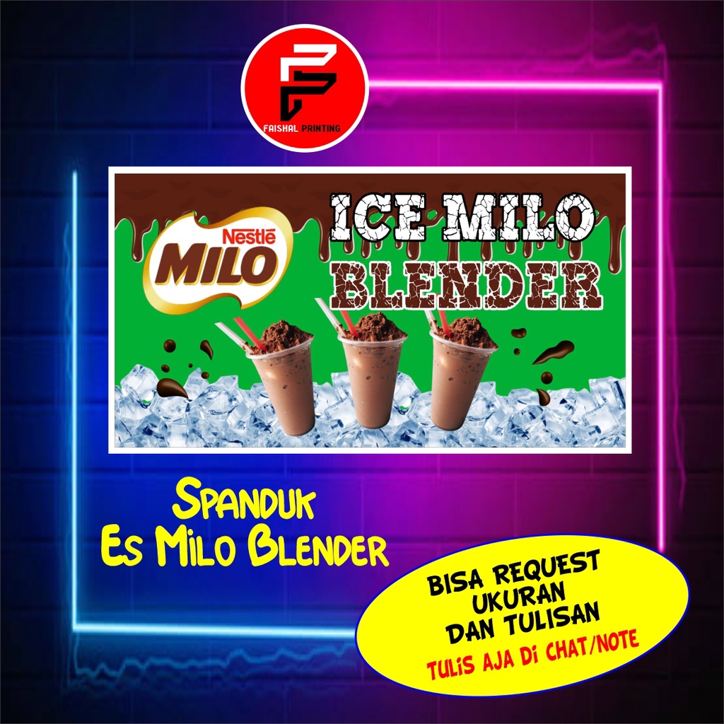 Jual Spanduk Es milo / Banner Es Milo Blender / Banner Minuman ...