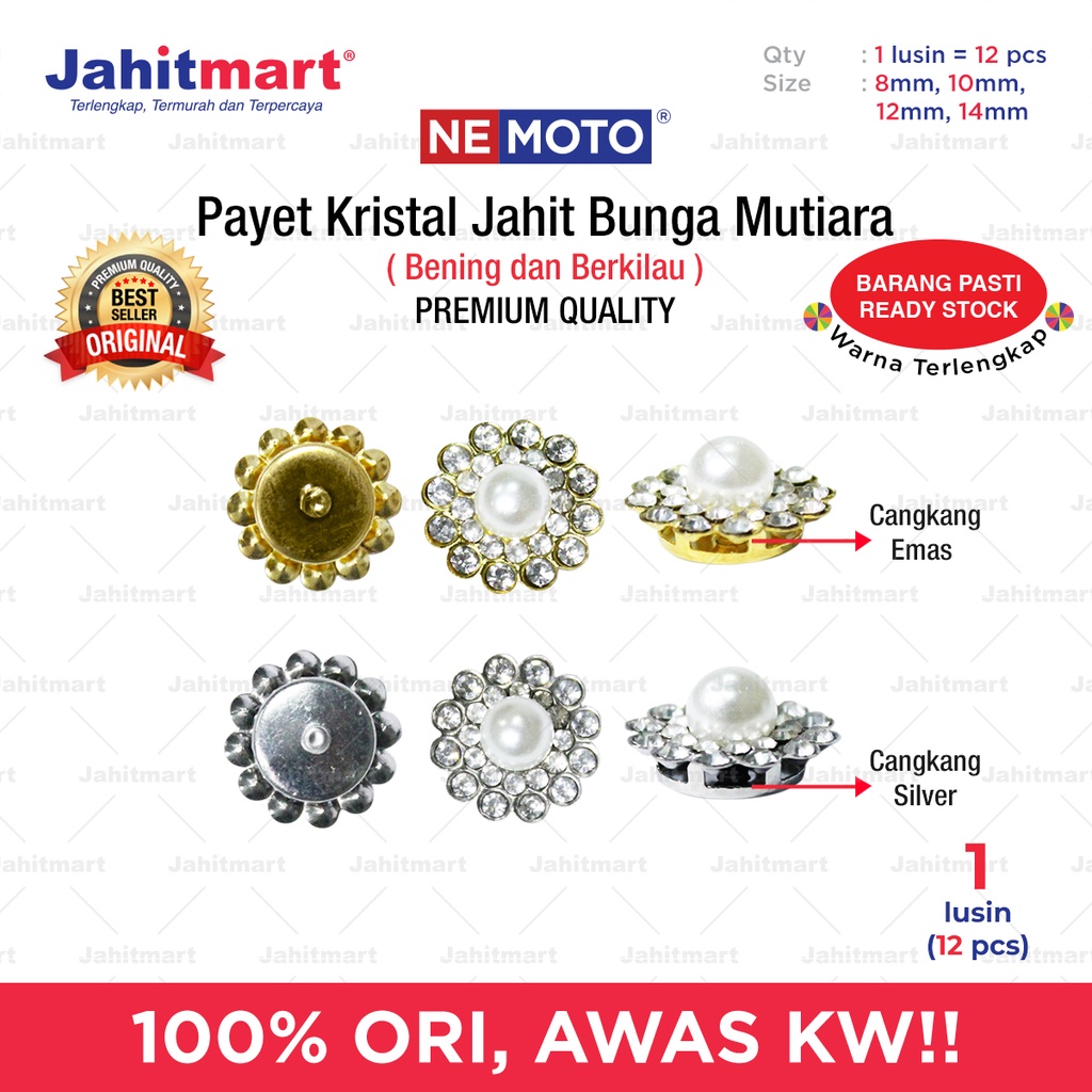 Jual Payet Kristal Jahit Bunga Mutiara | Shopee Indonesia
