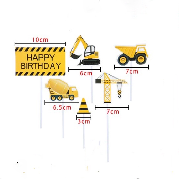 Jual Topper Cake Bentuk Excavator Bahan Plastik / Excavator Kertas ...