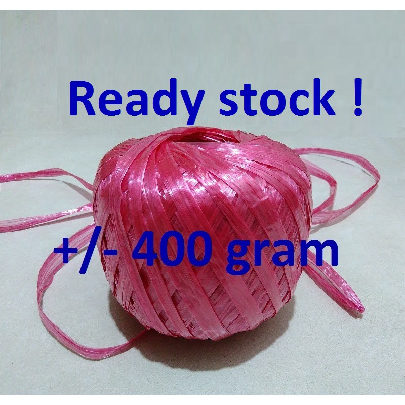 Jual Tali Plastik Rafia Warna Merah Gulungan Besar pink utk mengikat ...