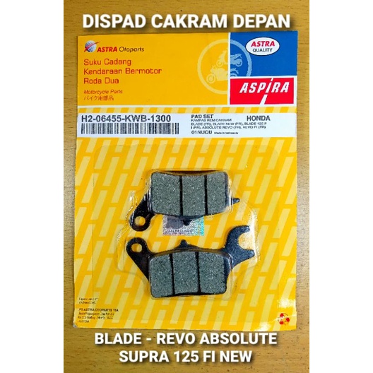 Jual DISPAD DISPED ASPIRA / KAMPAS REM CAKRAM DEPAN BLADE , REVO ...