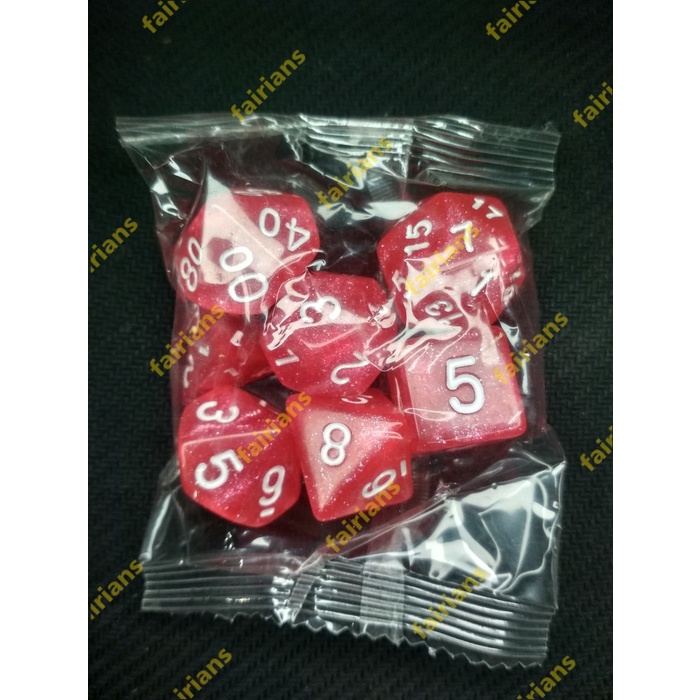 Jual Dadu/Dice DND Polyhedral set isi 7 (Pearl Rose Pink) | Shopee ...