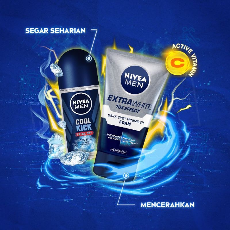 Jual NIVEA Men best seller Nivea deo roll on and Nivea facial foam ...