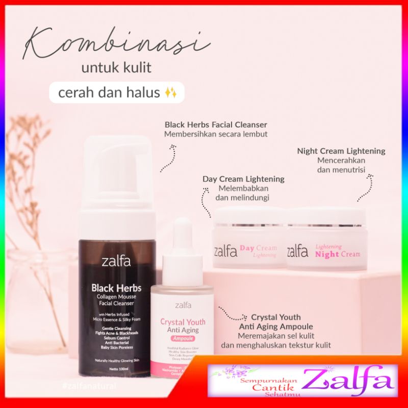 Jual Zalfa Natural Paket Black Herbs Lighatening Series dan Serum ...